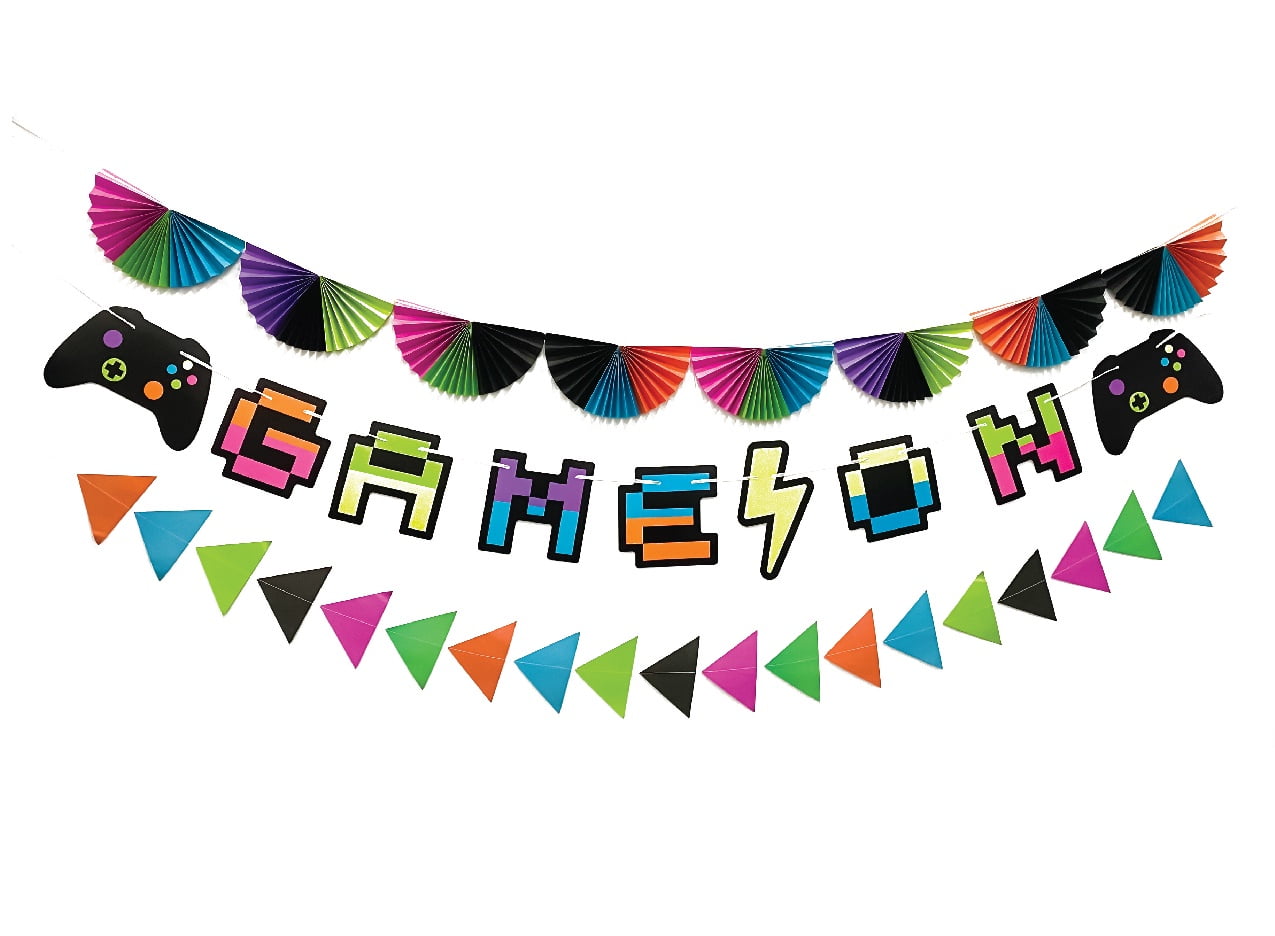 Multicolor Game On Party Banner Set, 3 Pieces, by Way To Celebrate ...