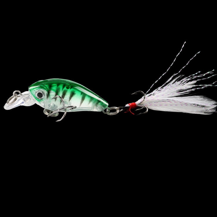 3PC BIQIANWO Fishing Lures Feather Hook Minnow Lure Fat Rock Plastic Fake Bait Bionic Fishing ...