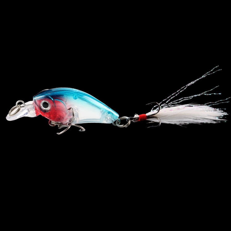 3PC BIQIANWO Fishing Lures Feather Hook Minnow Lure Fat Rock Plastic ...