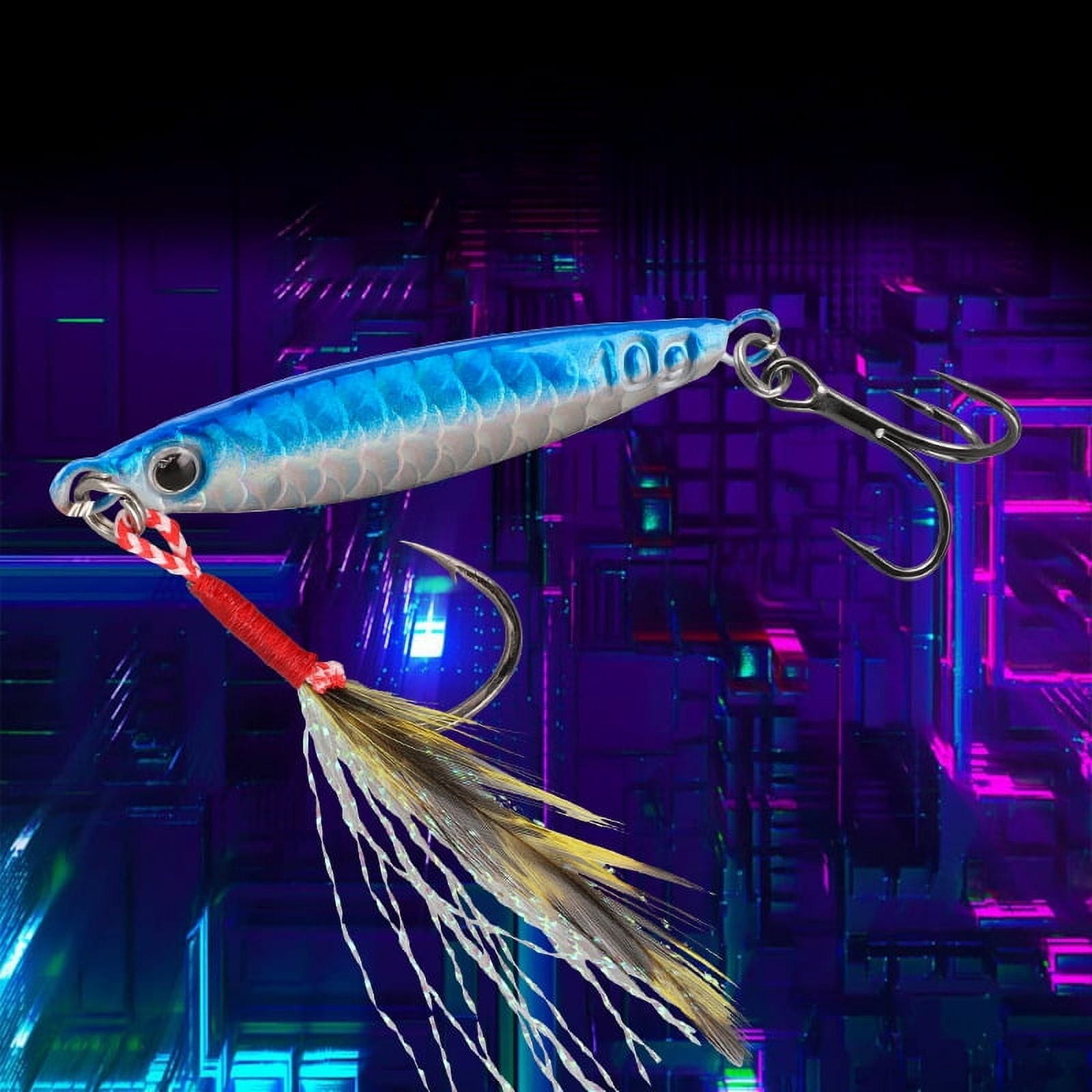 3PC BIQIANWO Fishing Lures Iron Plate Fish Scale Pattern Long Casting ...