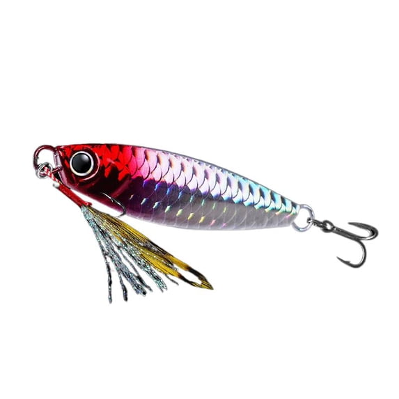 3PC BIQIANWO Fishing Lures Iron Plate Scale Pattern Red Silver Gold ...