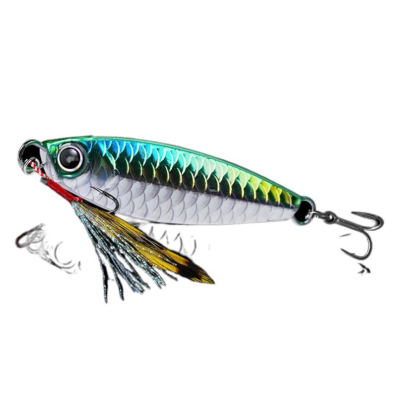 3PC BIQIANWO Fishing Lures Iron Plate Scale Pattern Red Silver Gold ...