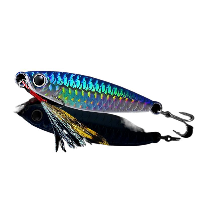 3PC BIQIANWO Fishing Lures Iron Plate Scale Pattern Red Silver Gold ...