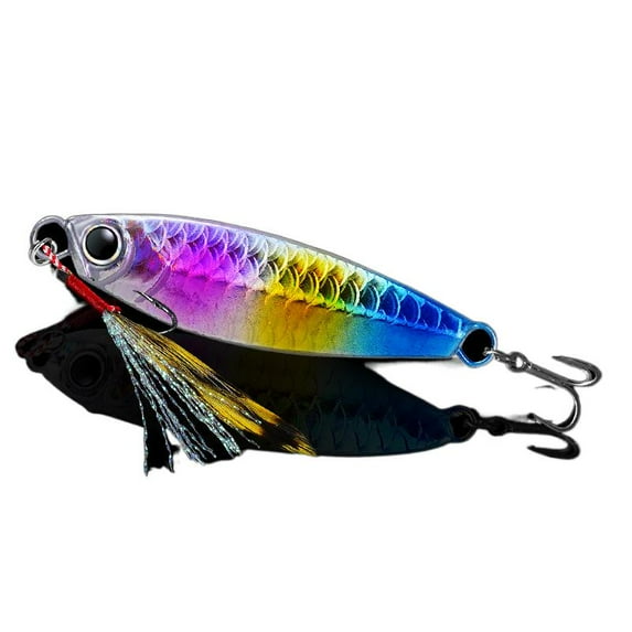 3PC BIQIANWO Fishing Lures Iron Plate Scale Pattern Red Silver Gold ...