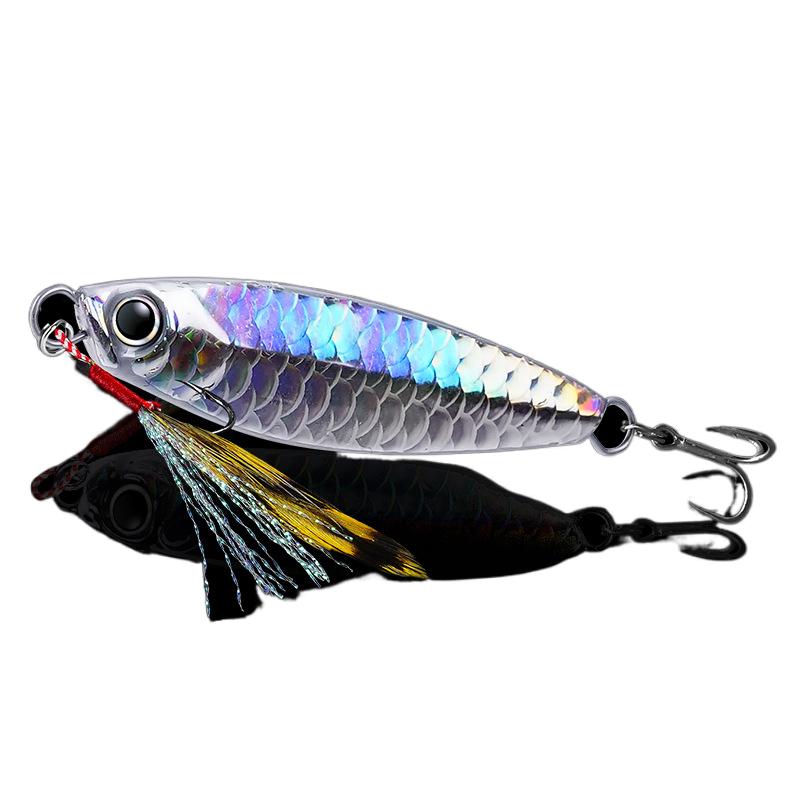 3PC BIQIANWO Fishing Lures Iron Plate Scale Pattern Red Silver Gold ...