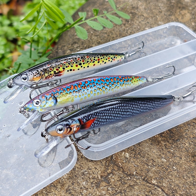 3PC BIQIANWO Fishing Lures Realistic 3D Printed Lure Bait Set realistic ...