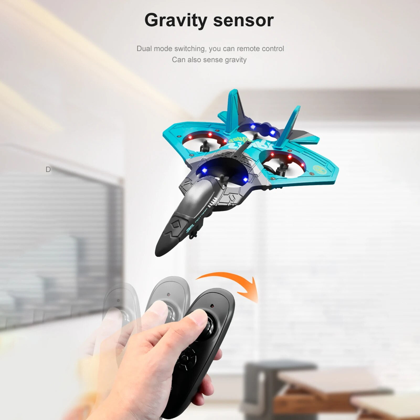 V17 RC Remote Drone Control Airplane 2.4G 6CH Remote Control Fighter ...