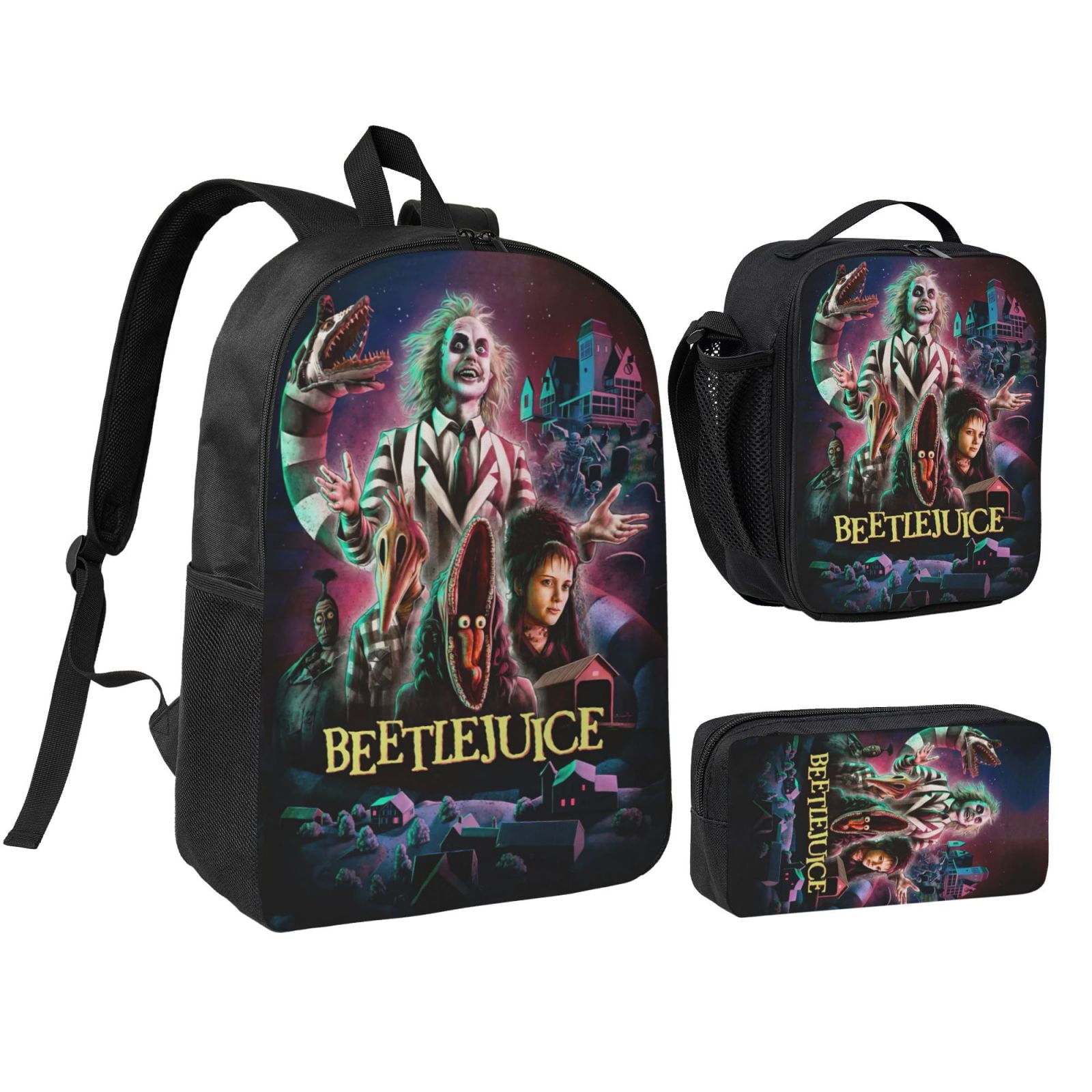3PC Beetlejuice Backpack Set,lunch bag,backpacks,case combination for ...