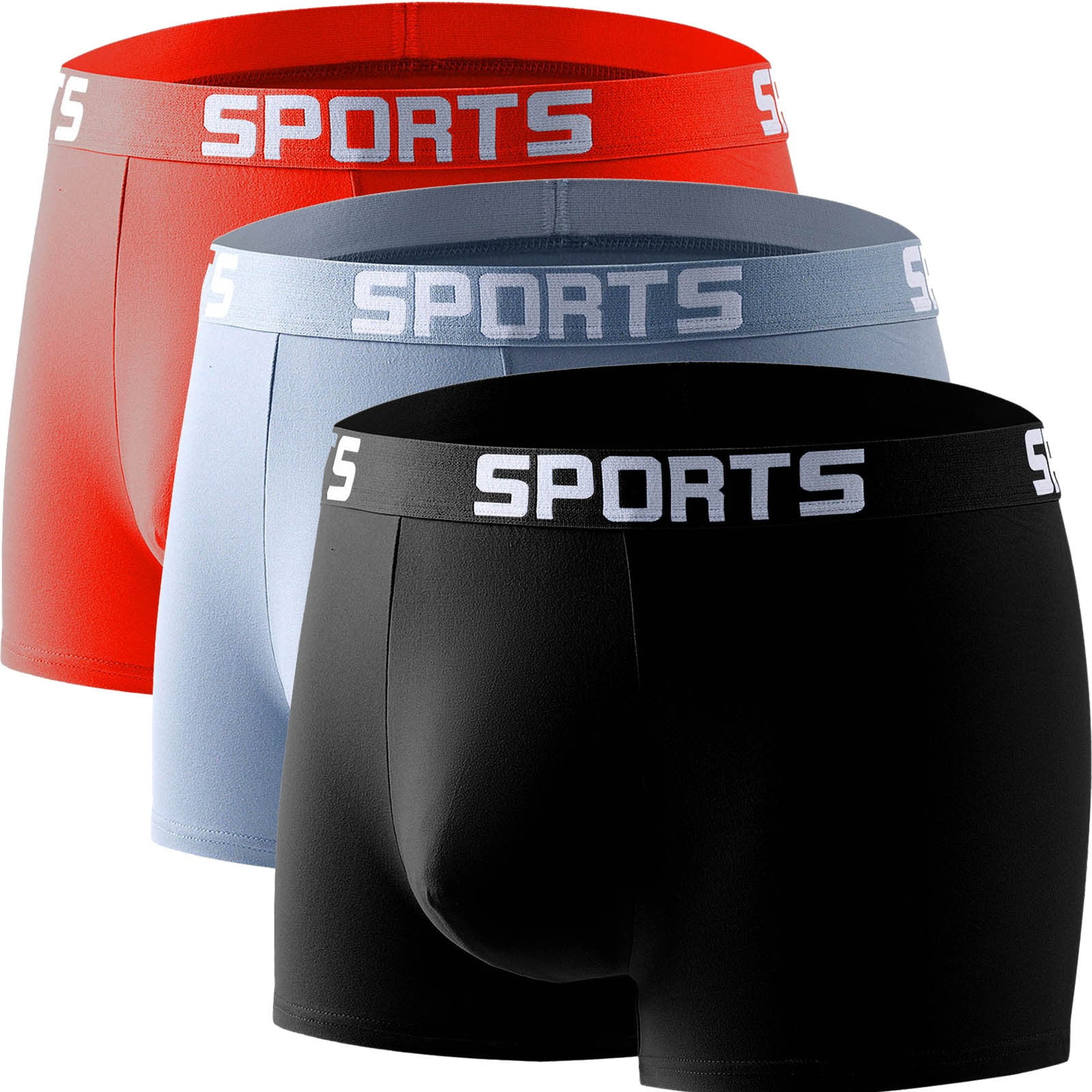 3PC Big & Tall Men's 3XL Cotton Boxer Briefs, Multicolor Breathable ...