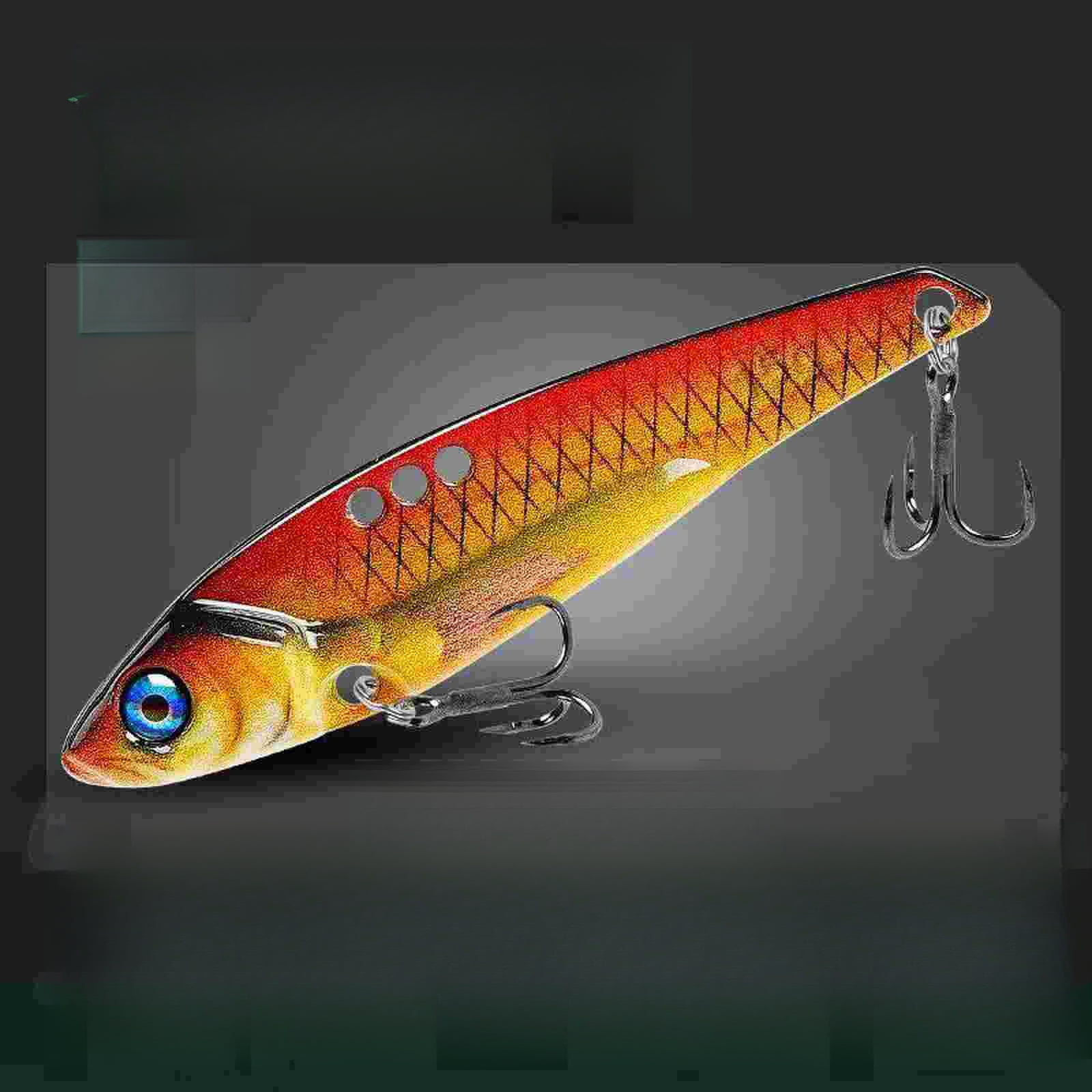 3PC Biqianwo Fishing Lures Iron Plate VIB 3D Thin Back Bait Metal ...