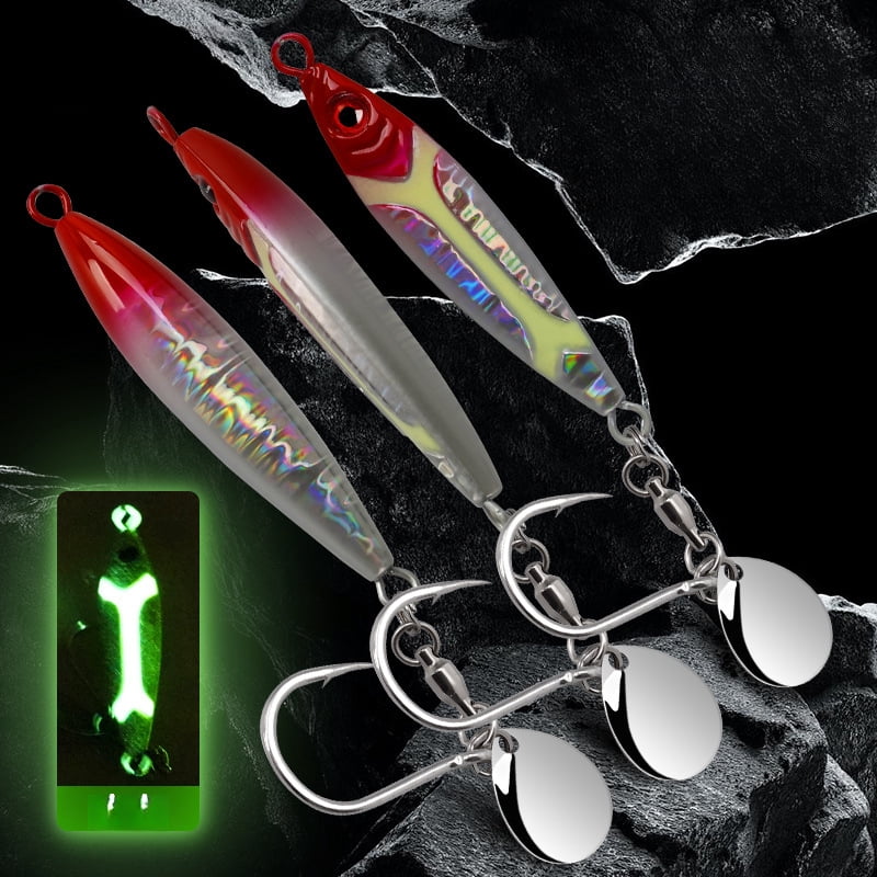 3PC Biqianwo Fishing Lures Offshore Boat Fishing Tossing Flat Pumping ...