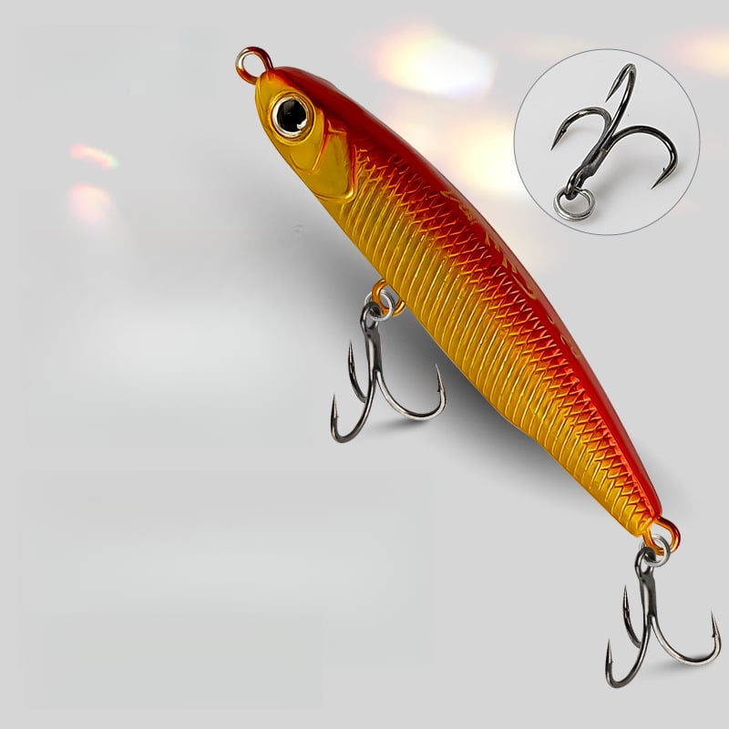 3PC Biqianwo Fishing Lures Submerged Pencil Small Silver Durable Fish ...