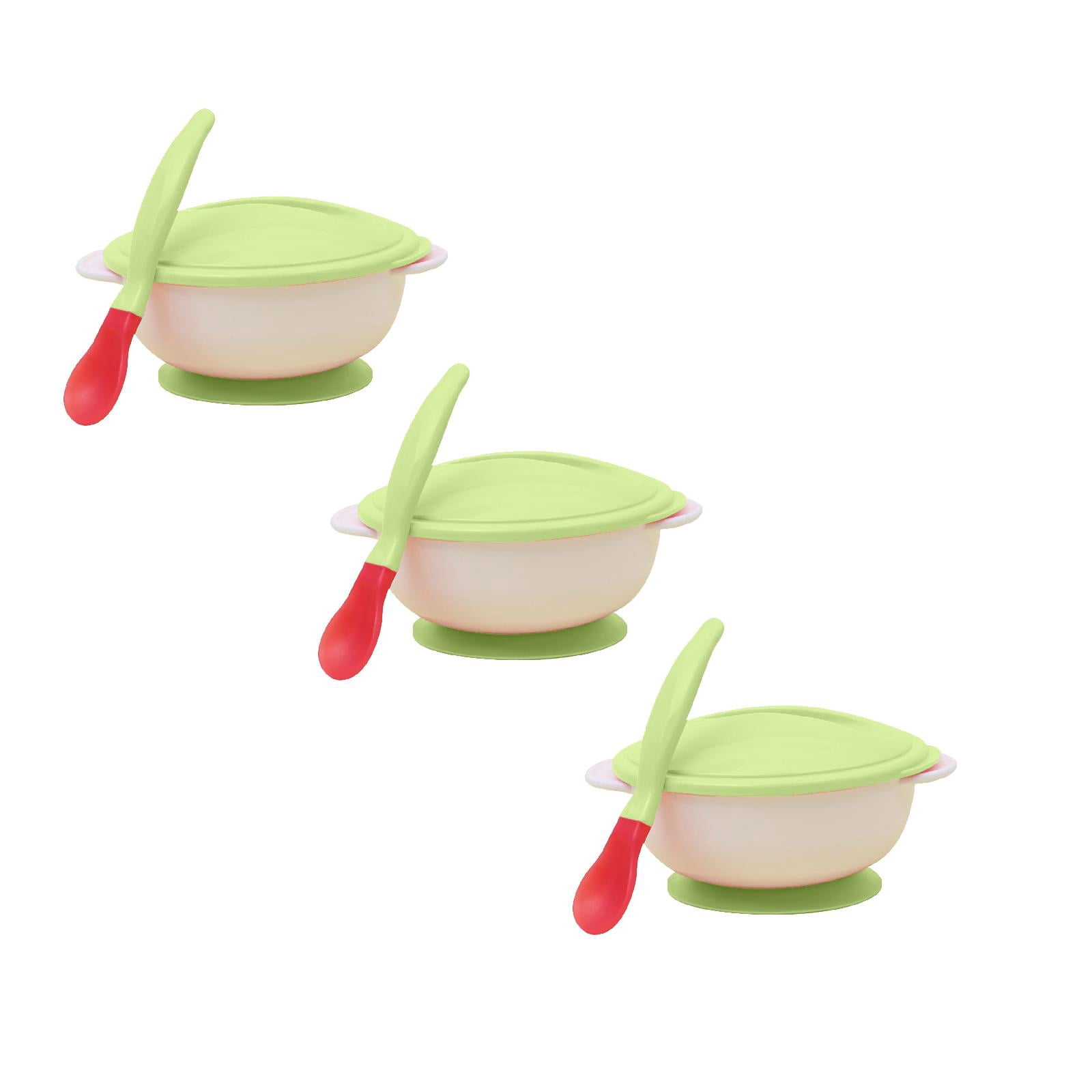 3PC Boy Bowl with Dual Spout, Non-Slip, Temperature Sensing Function ...