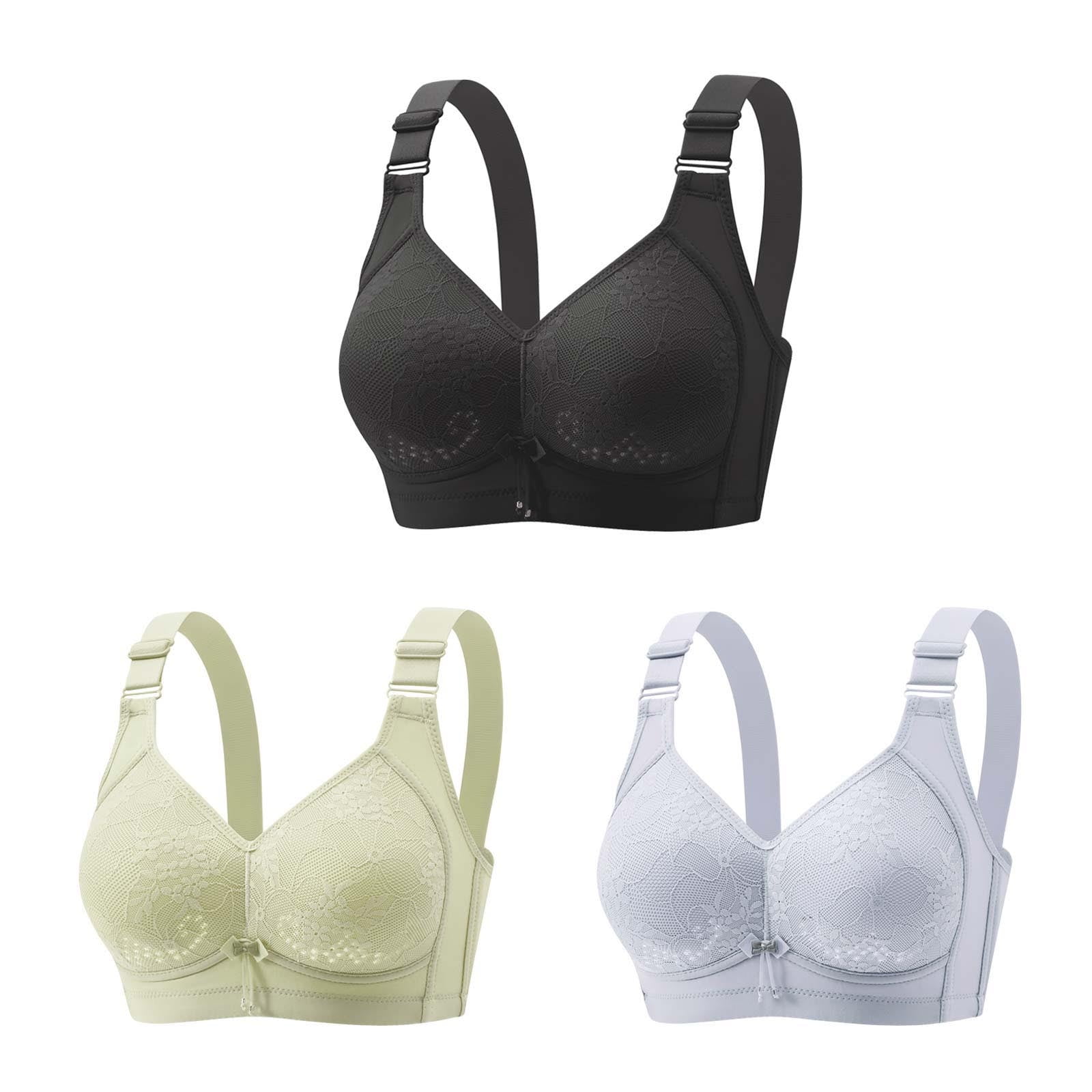 3PC Bras for Women Plus Size Push Up Full Coverage Lace Comfot ...