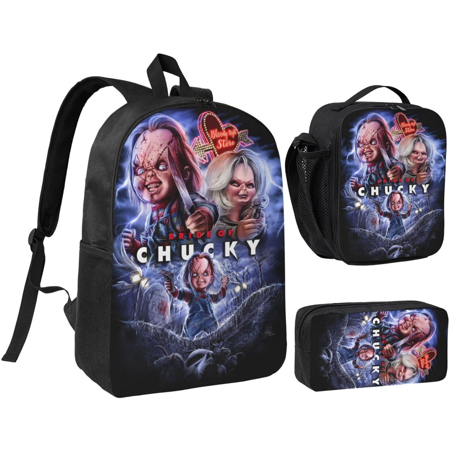 3PC Bride Of Chucky Backpack Set,lunch bag,backpacks,case combination ...