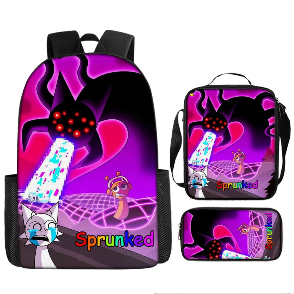 3PC Cartoon Game Large Capacity Sprunki Backpack for Men and Women ...