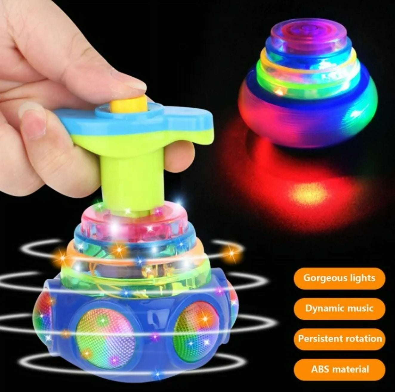 3PC Children's Spinning Top Toy Light Music Spinning Top Spinning Toy ...
