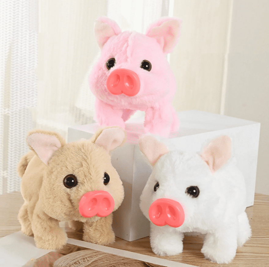 3PC Christmas Electric Pig Plush Realistic Toy, 2025 New Interactive ...