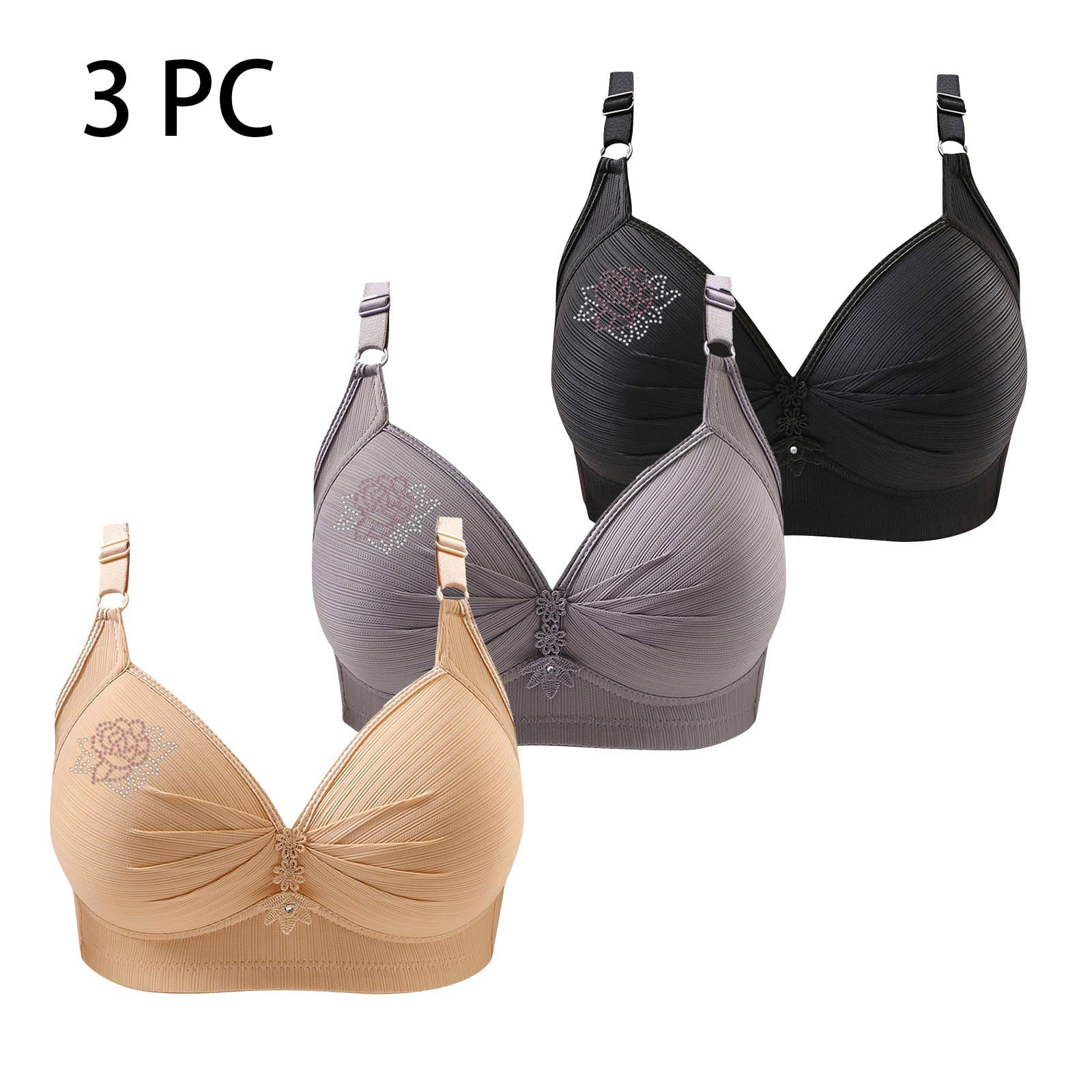 3PC Bras under $5! Yrmaups Ladies Summer Bras Casual Wireless Lightly ...