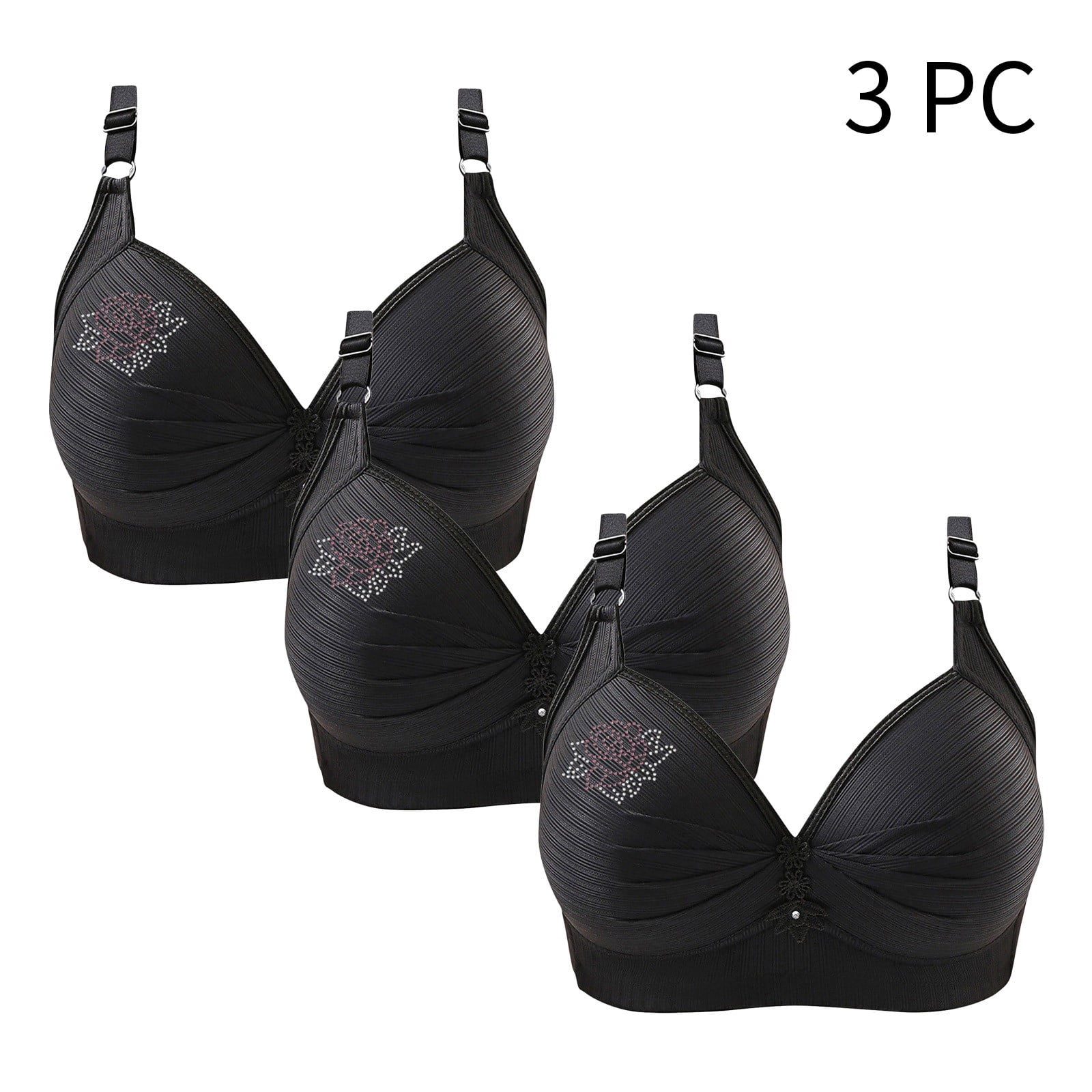 3PC Clearance Bras under $5! Yrmaups Ladies Summer Bras Wireless Large ...