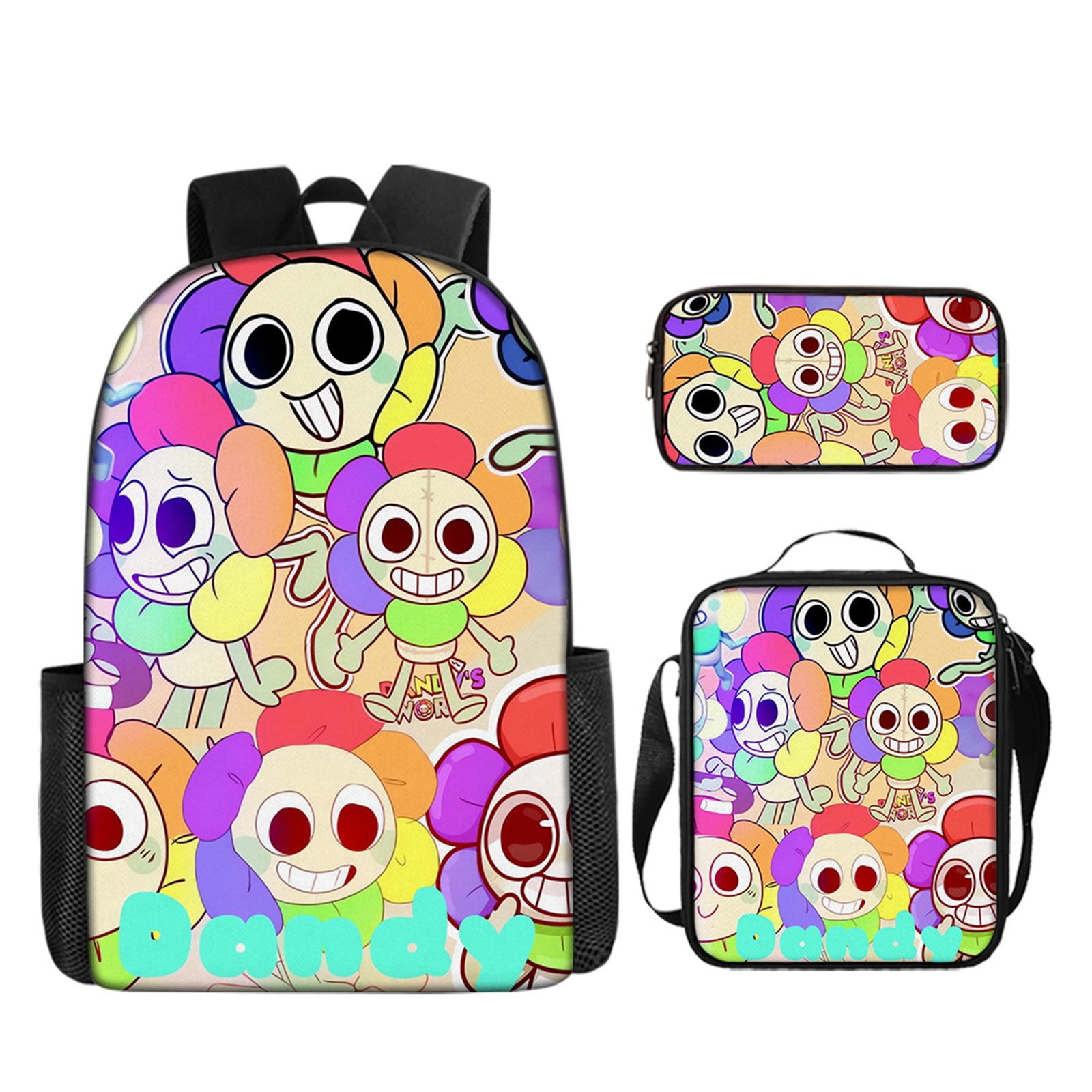 3PC Dandy’s world Backpack for Students - Cute Cartoon Printed Backpack ...