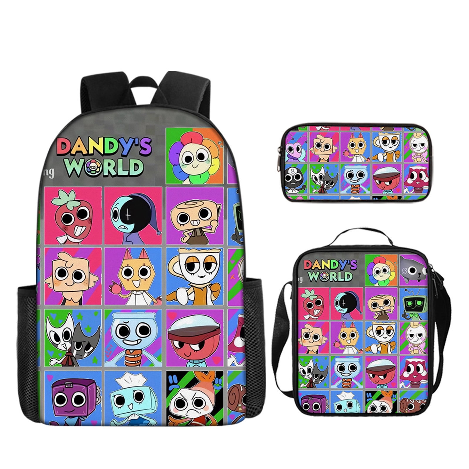 3PC Dandy’s world Backpack for Students - Cute Cartoon Printed Backpack ...