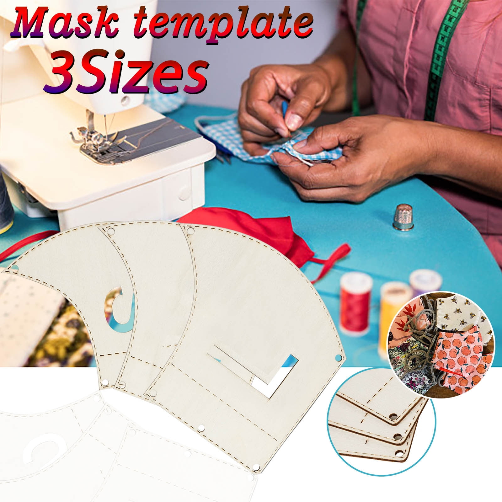 3PC Different Sizes Wooden Reusable Mask Templates Pattern For DIY ...