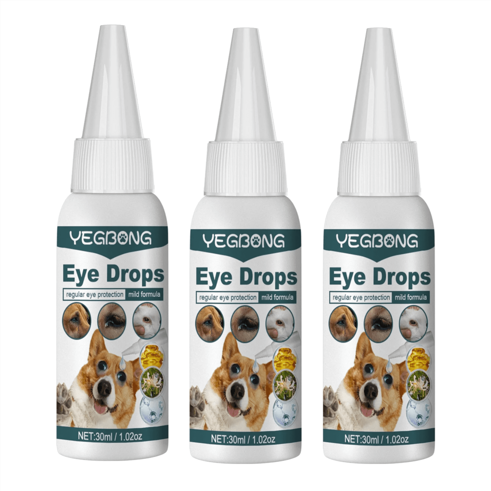 3PC Dogs Eye Drops, Dogs Eye Infection Treatment, Relieve Red Eyes ...