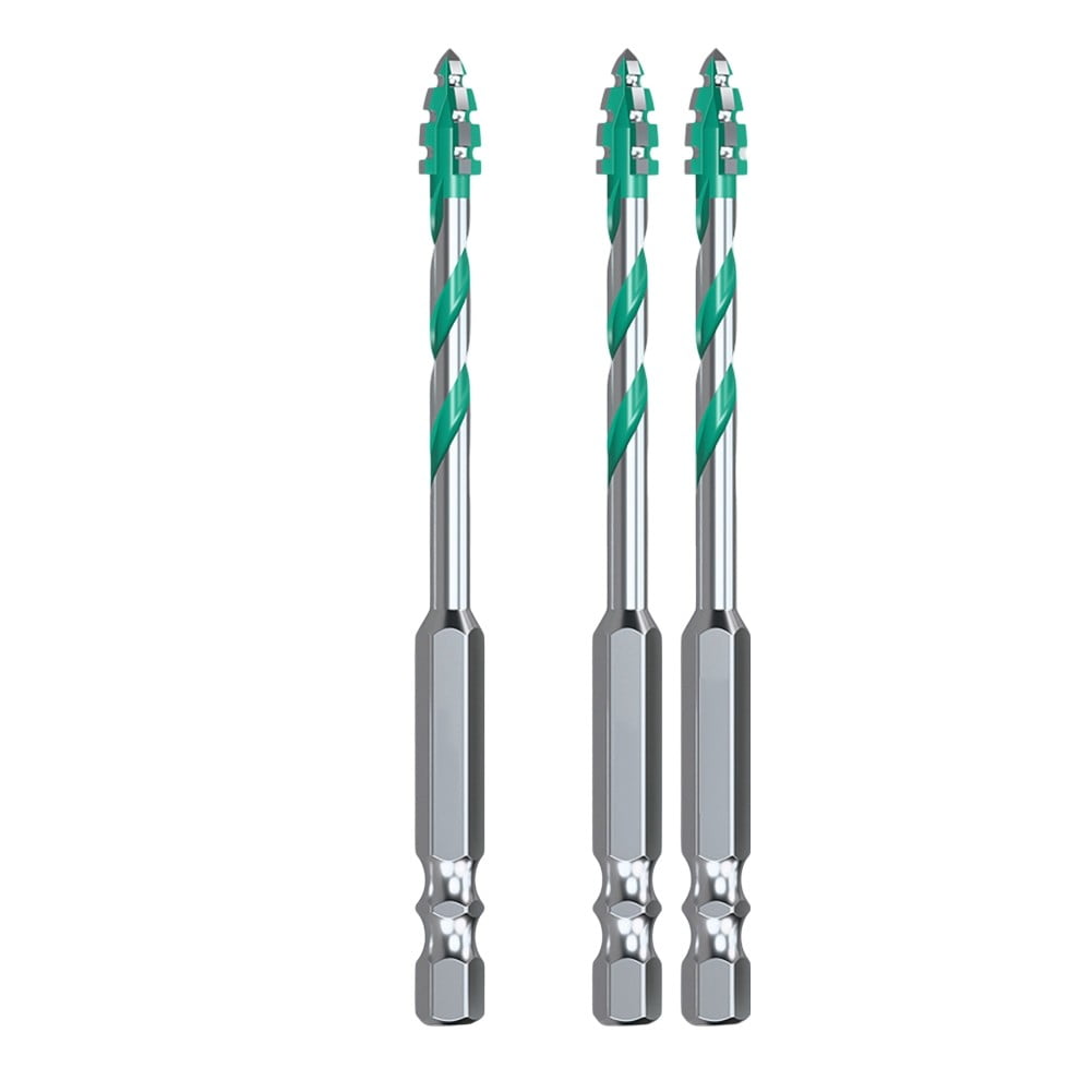 3PC Drill Bits for Glass Wood Metal Tiles Four-edge serrated eccentric ...