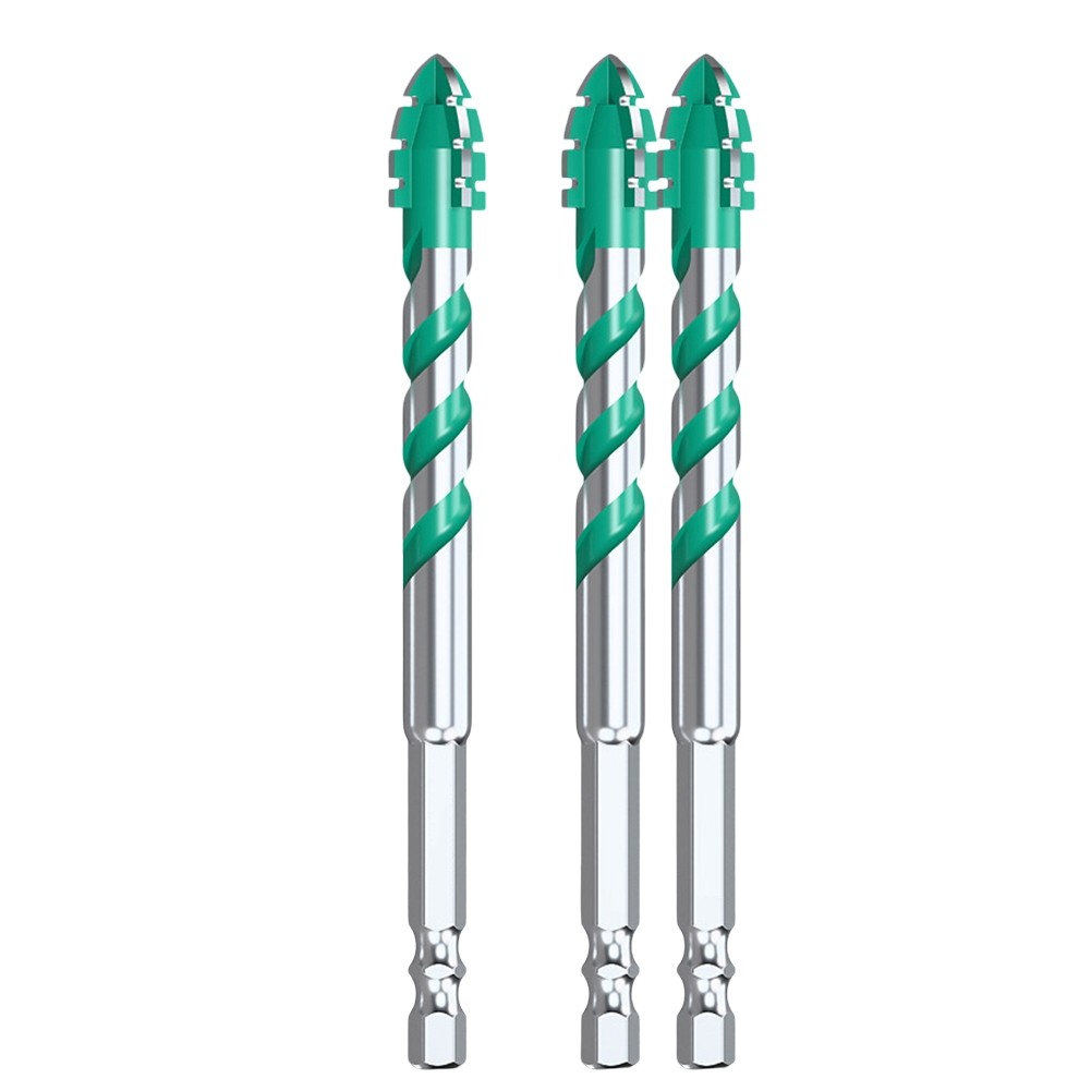 3PC Drill Bits for Glass Wood Metal Tiles Four-edge serrated eccentric ...