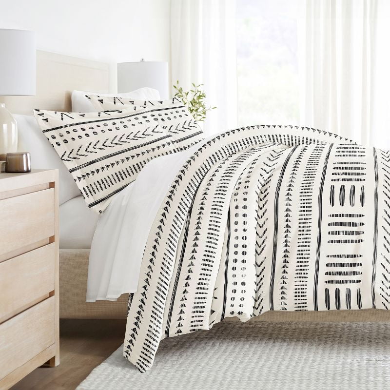 3PC Duvet Cover & Shams Set, Modern Boho Prints, Ultra Soft, Easy Care ...
