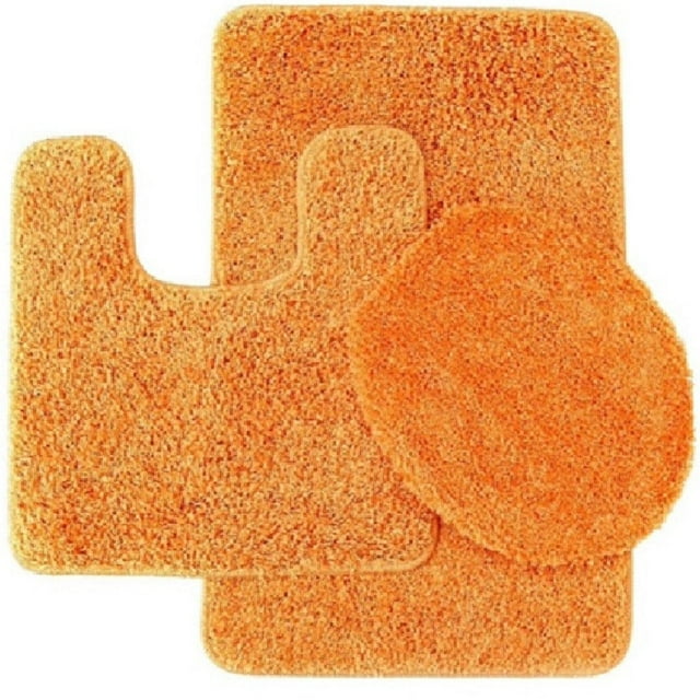 3PC ELITE BATHMAT SET ORANGE - Walmart.com