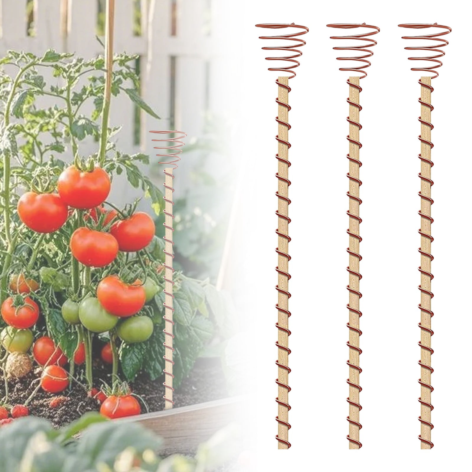 3PC Electroculture Plant Stakes, 11.8'' Copper Coil Garden Antennas ...