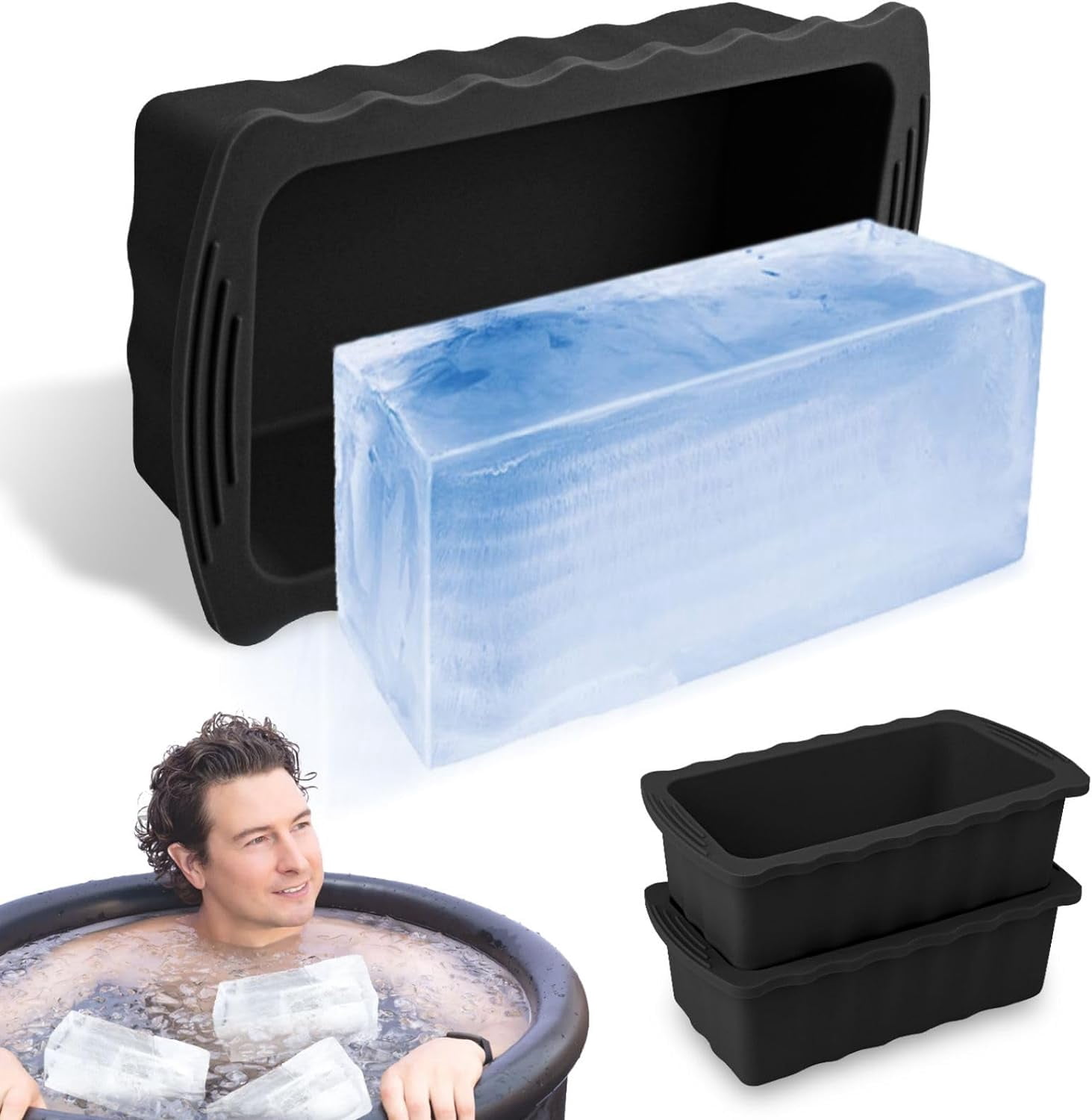 3PC Extra Large Ice Block Molds, 9LB Giant Ice Cube Molds for Plunge ...