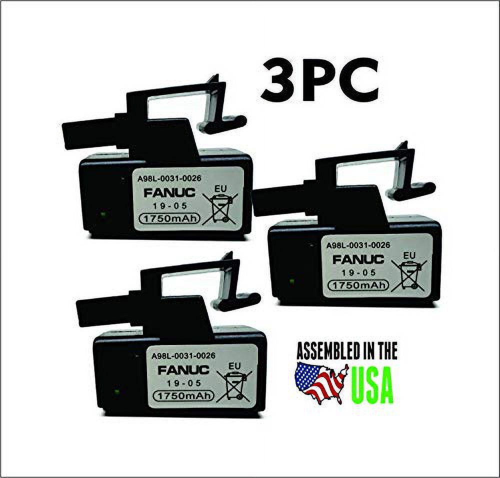 3PC Fanuc A98L-0031-0026 / A02B-0309-K102 3 Volt PLC Battery - Walmart.com
