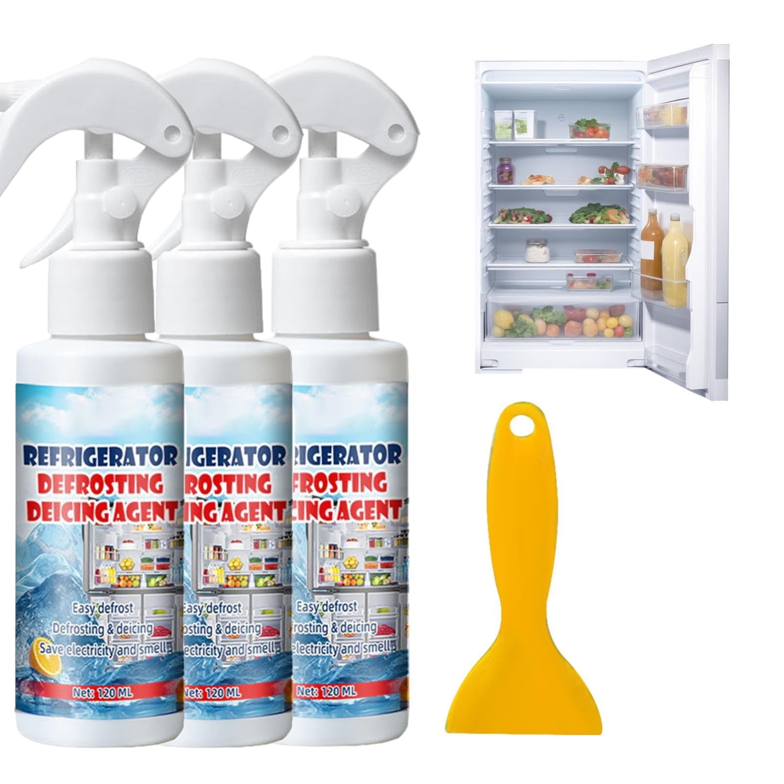 3PC Freezer Defroster Spray for Refrigerator,De-Icer For Car Windshield ...