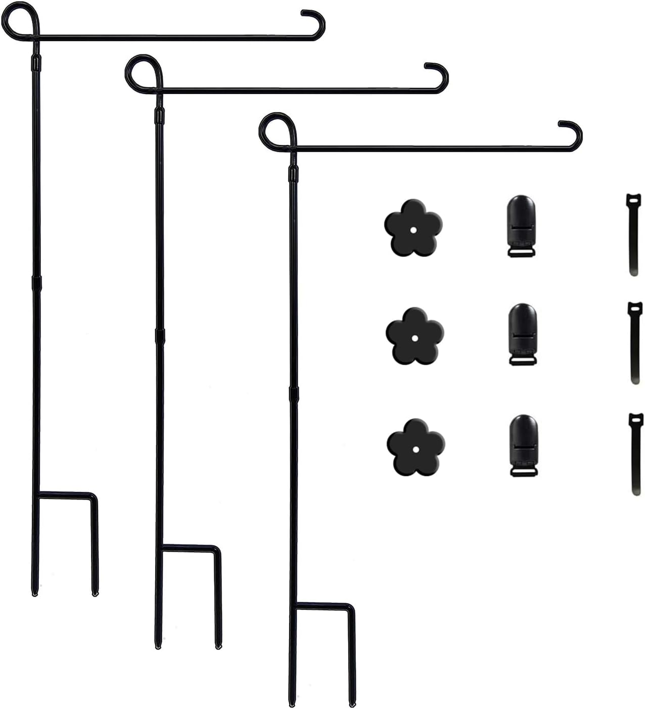 3PC Garden Flag Holder Stand, Premium Yard Flag Holder Weather-Proof ...