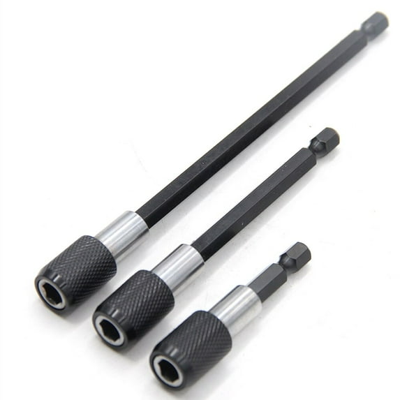 3PC Hexagonal Quick Release Self-locking Extension Rod Electric Drill ...