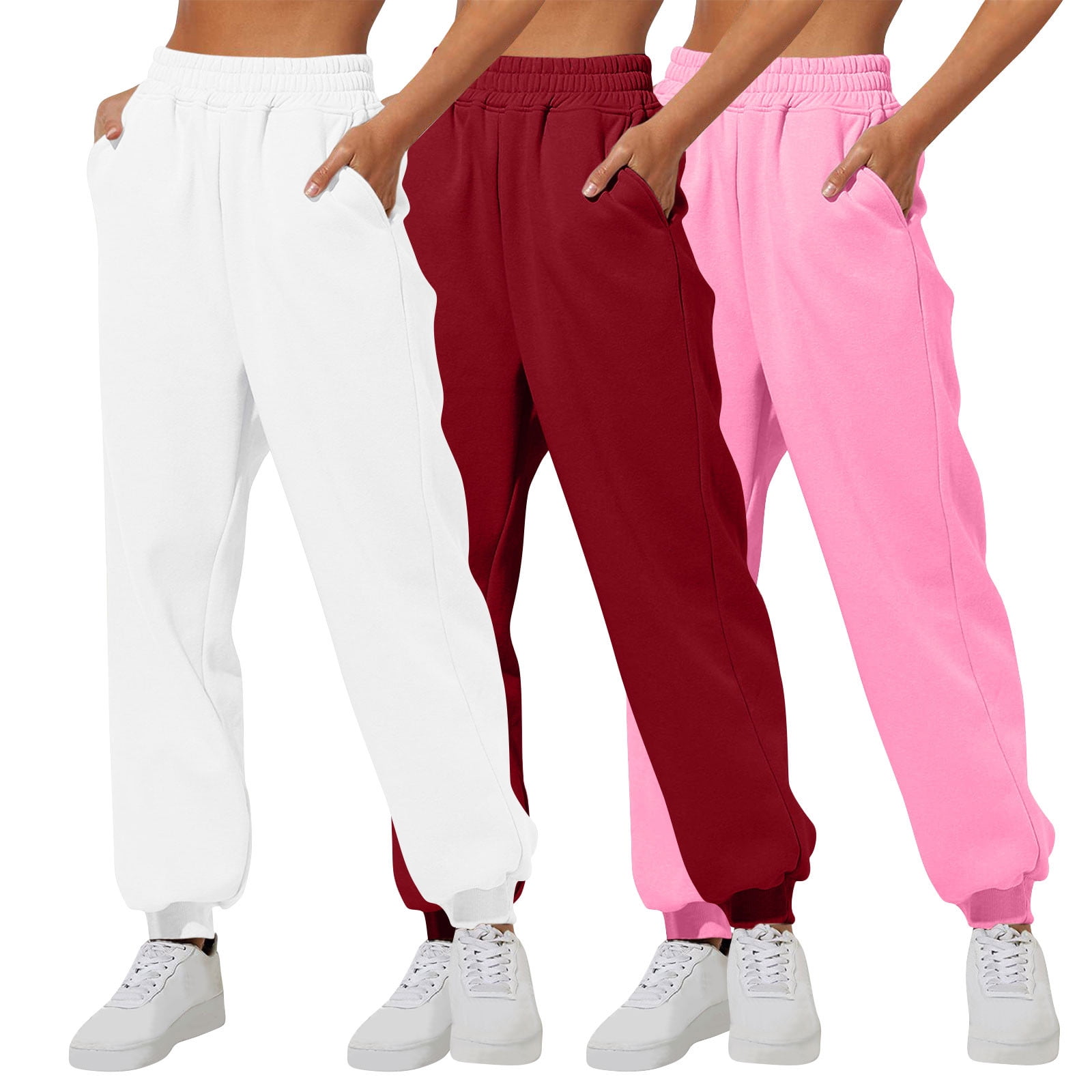 3PC Jogger Pants for Women Cuffed Sweatpants Women Womens Navy ...