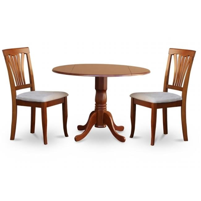 3PC Kitchen Round Table with 2 Drop Leaves and 2 Avon chairs with ...