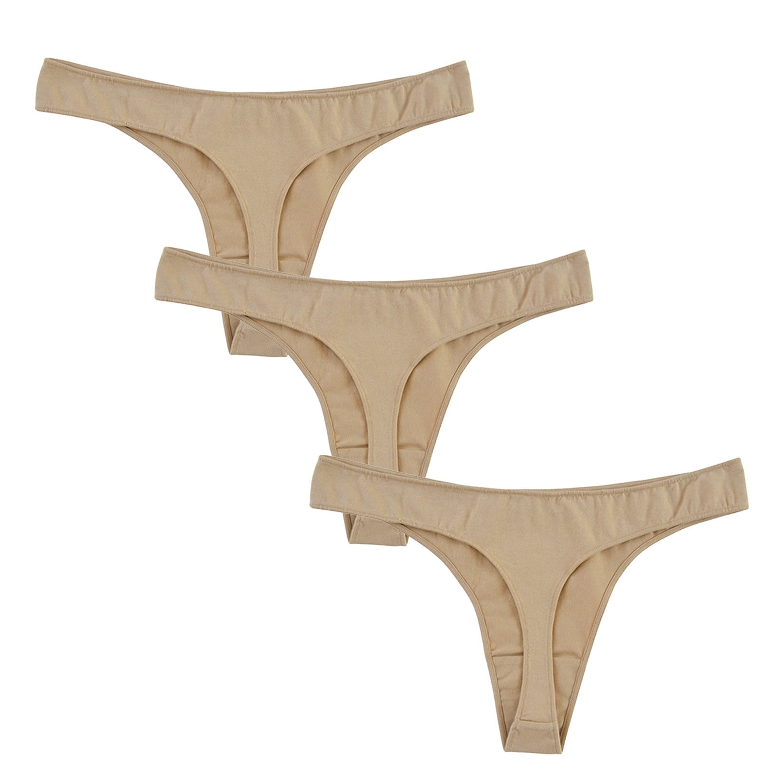 3PC Ladies Underwear Panties Women's Solid Color Low Waist Underwear ...