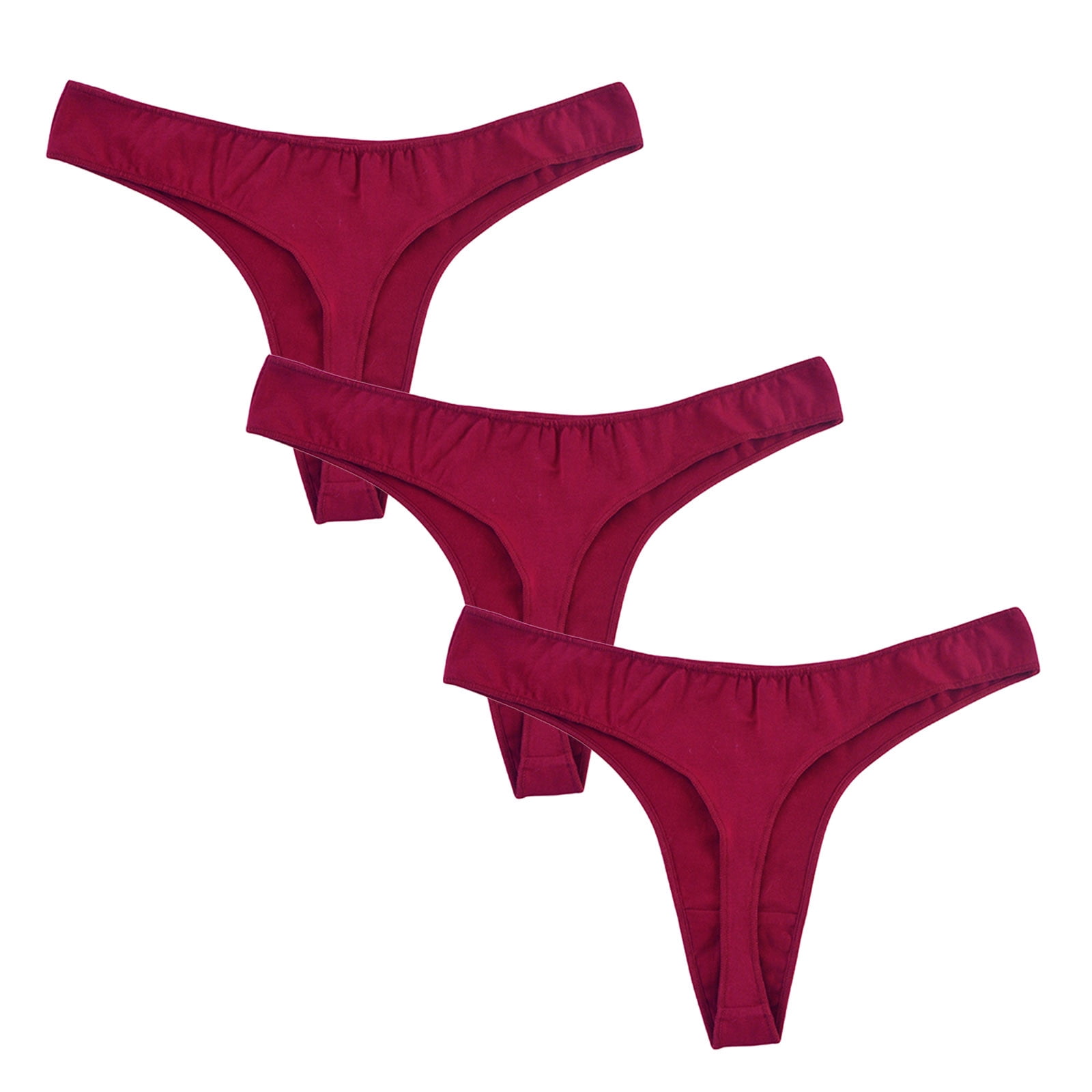 3PC Ladies Underwear Panties Women's Solid Color Low Waist Underwear ...