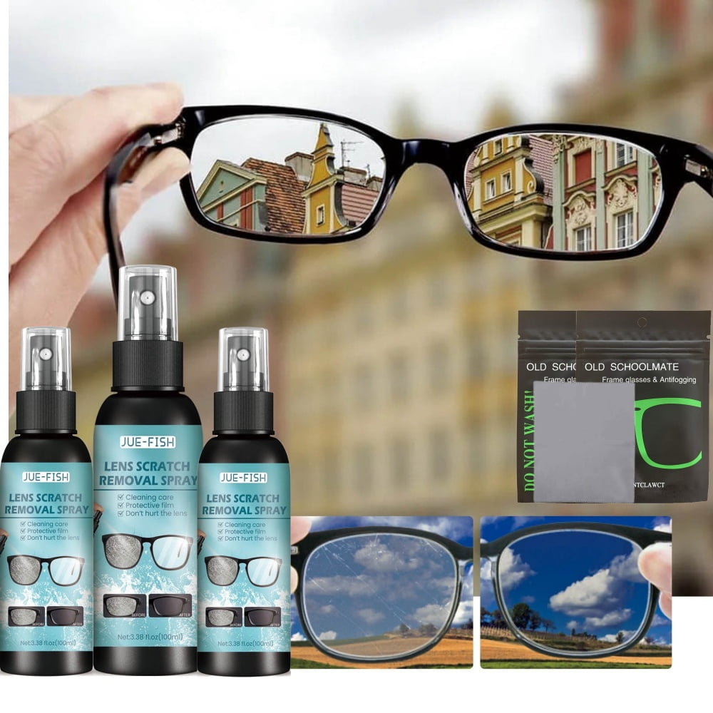 3PC Lens Scratch Removal Spray,Eye Glass Windshield Glass Repair Liquid ... 3PC Lens Scratch Removal Spray,Eye Glass Windshield Glass Repair Liquid ...