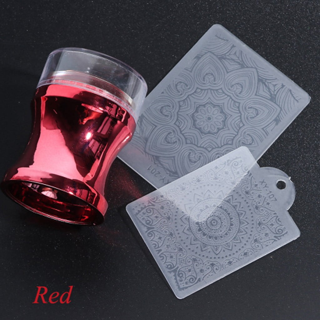 3PC Manicure Seal Silicone Printing Stamper Head with Transparent ...