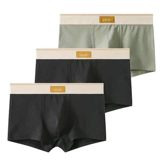 3PC Men's Underwear Lightweight Big and Tall Boxers Cotton Comfortable ...