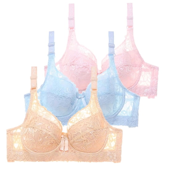 3PC Minimizer Bras for Women Full Coverage Supportive Plus Size Unlined ...