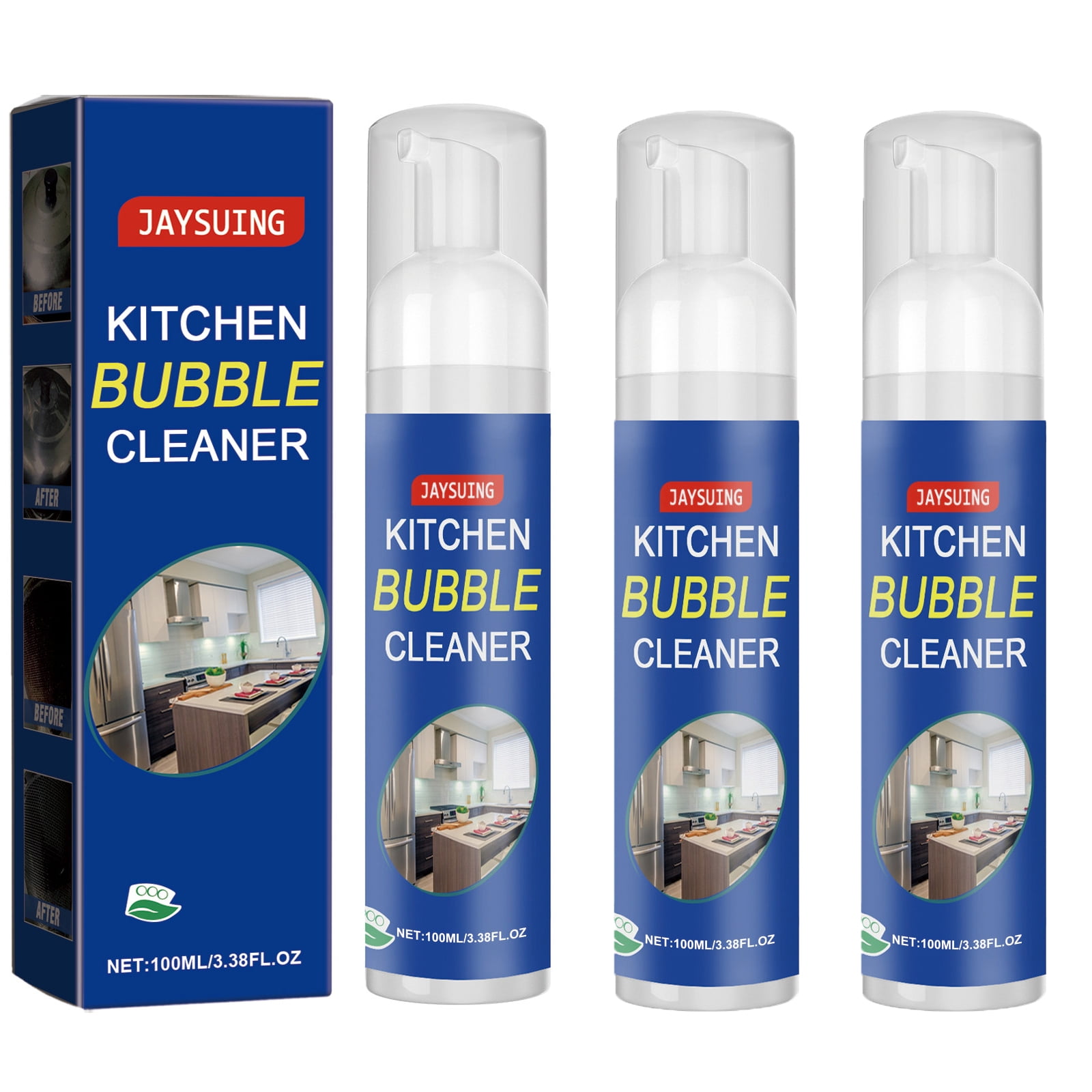 3PC Multi-function Bubble Cleaner Foaming Heavy Oil Stain Cleaner, All ...