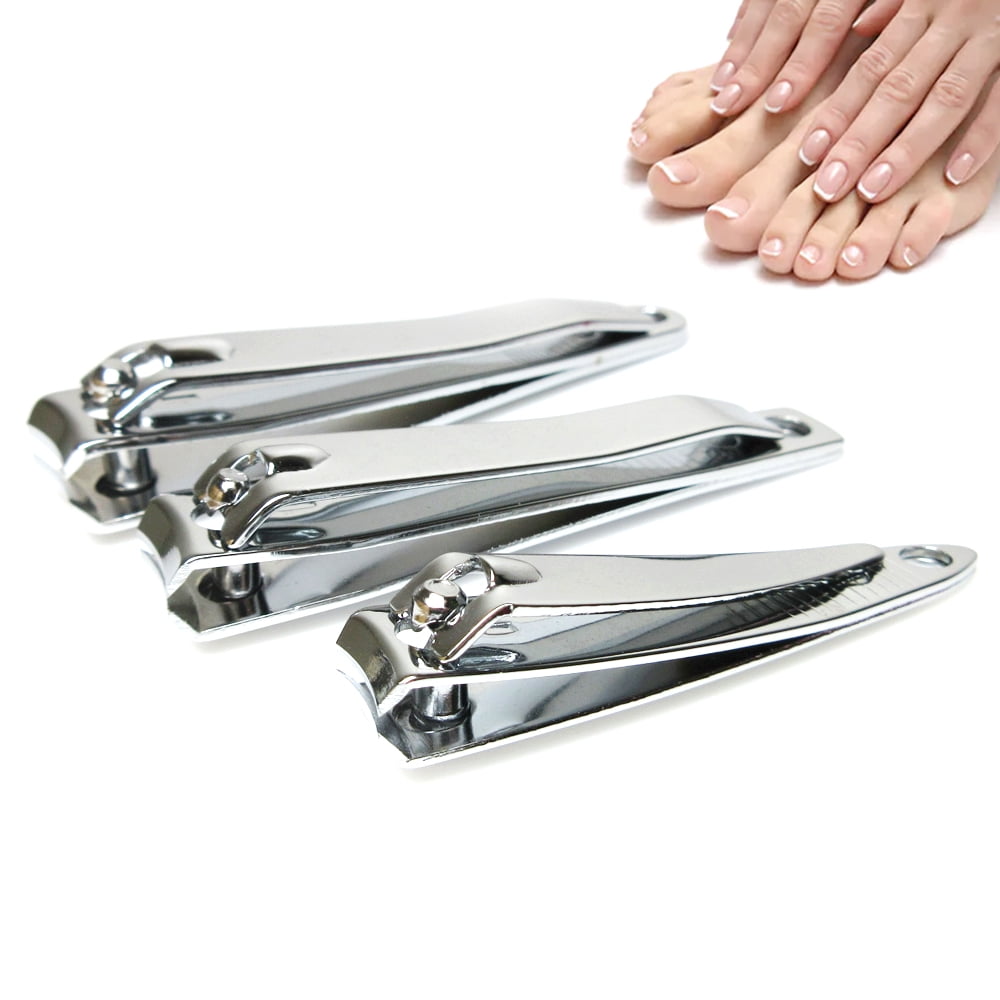 3PC Nail Clipper Set Fingernail Stainless Steel Sharp Trimmer Toenail ...
