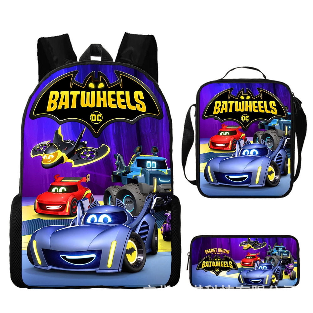 3PC New Cartoon Batwheels Backpack Large Capacity Men and Women ...