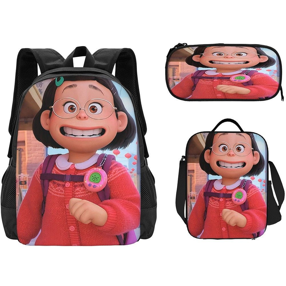 3PC New Cartoon Turning Red Backpack Large Capacity Men's and Women's ...